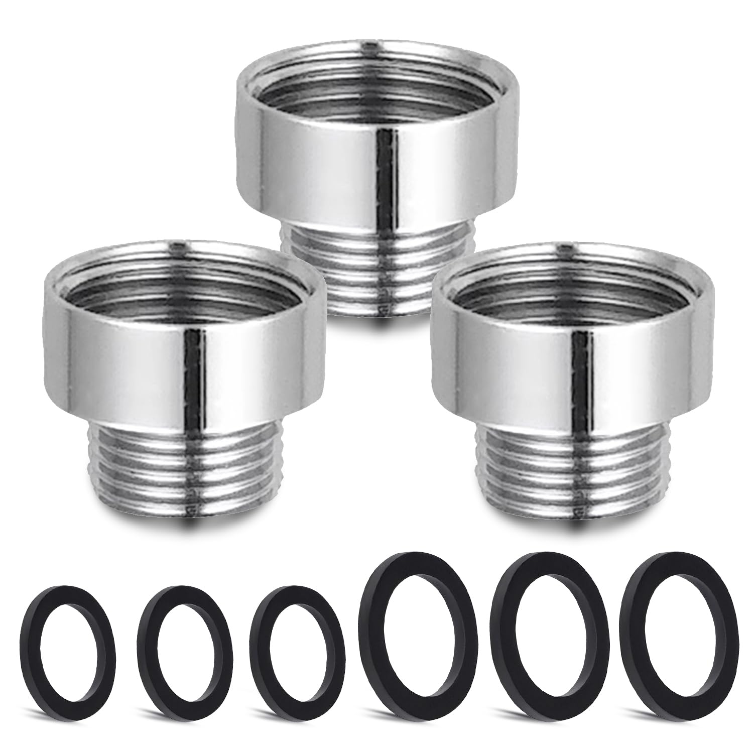 3 pcs Faucet Adapter Kit, CNYMANY Male G1/2 to Female G3/4 Kitchen Aerator Adapter Set Sink Faucet Adapter Connecting Garden Hose Water Filter Standard Hose via Diverter