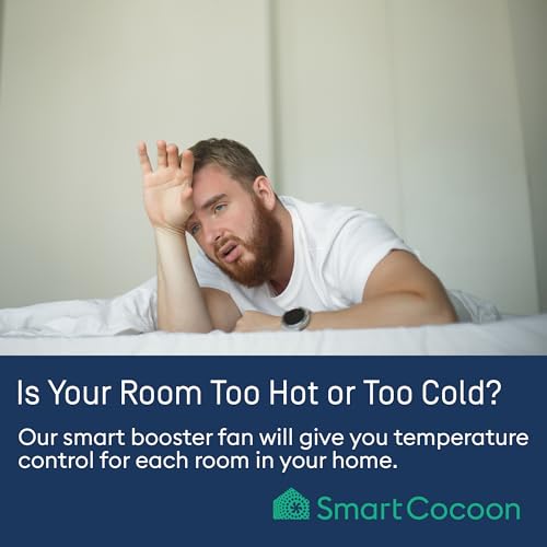 SMARTCOCOON 3"X10" Intelligent Booster Fan System - Integrates With Ecobee & Nest Smart Thermostats - Increase Airflow to Bedroom & Syncs To Your HVAC System - Renter Friendly Floor Fan For Vent