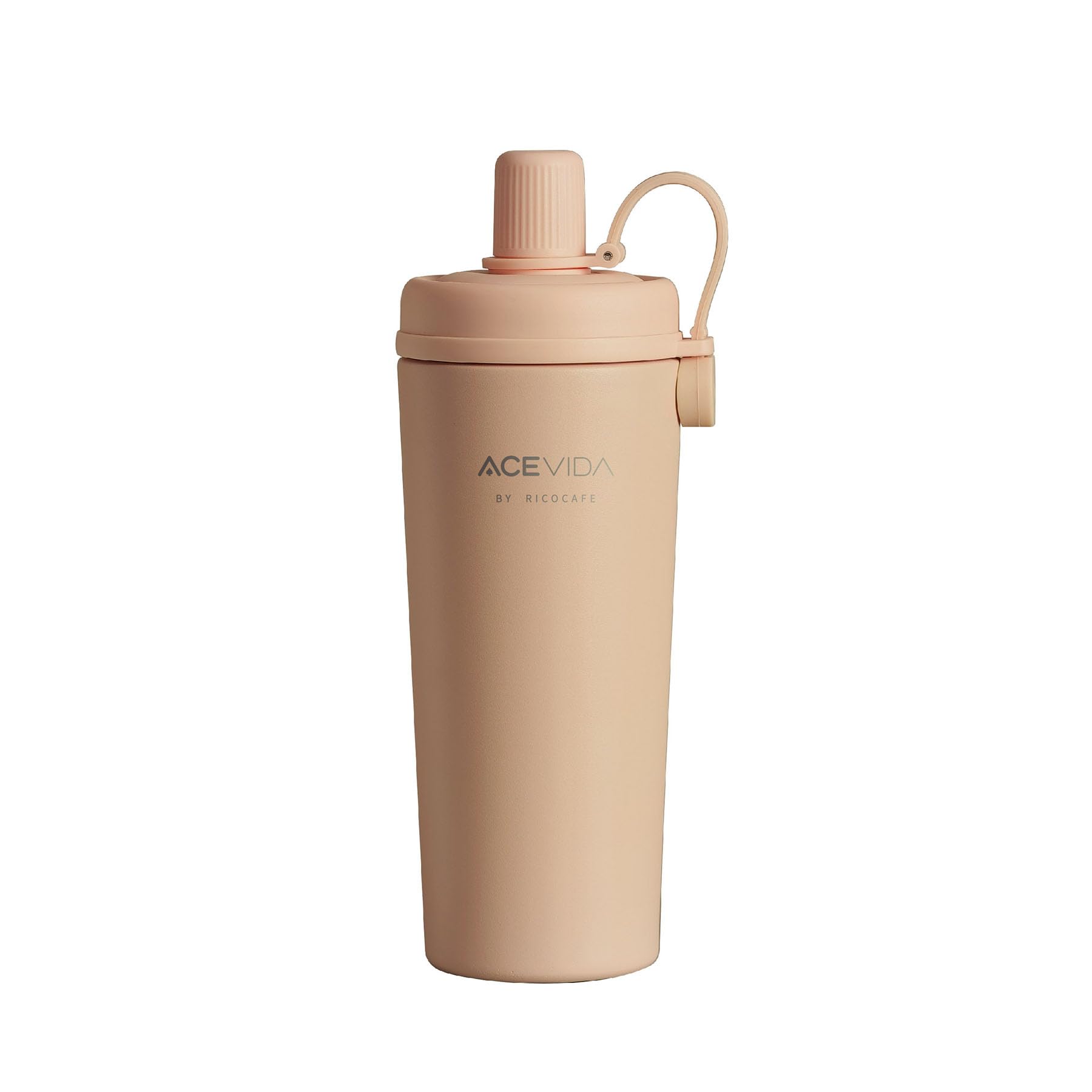 ACEVIDA 28oz Stainless Steel Double Insulated Tumbler with Ceramic Coating Inside, Magnet Design to Attract the Lid, Leakproof, Silicone Top Straw, Silicone Carry Loop, Fit in Cup Holder (Peach)