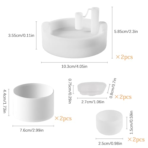 BOSOIRSOU 8 pcs Silicone Spill Proof Stopper Accessories, Leakproof Seal Cup Kit for 40oz Tumbler, Including 2 Dust Cup Lids, 2 Anti-Slip Cup Covers, 2 Round Cover Plugs, 2 Square Anti-Spill Plug