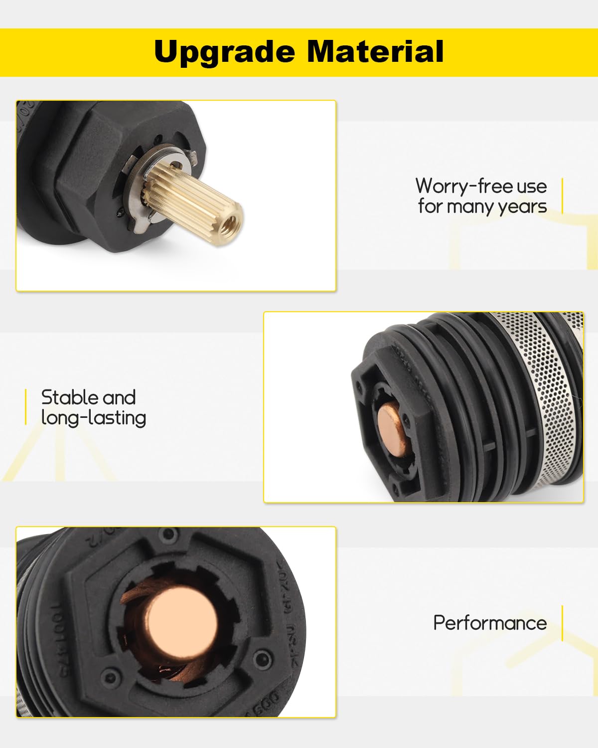 πΌπππππ
ππ
94282000 Thermostatic Cartridge Fit for Hansgrohe Ecostat Showers, Fit for two-hole and three-hole thermostatic tub fillers, 3/4 Inch with Brass Stem