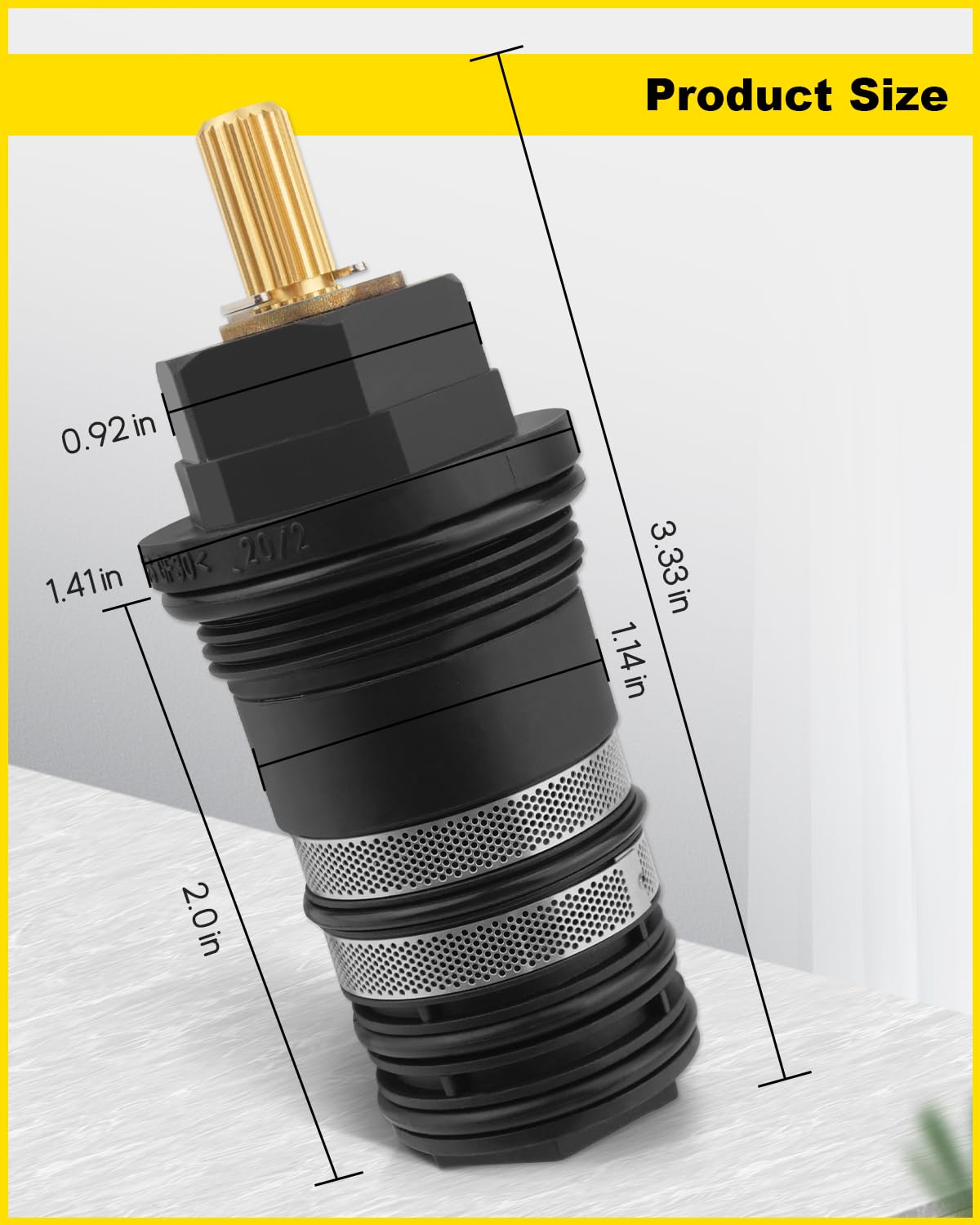 πΌπππππ
ππ
94282000 Thermostatic Cartridge Fit for Hansgrohe Ecostat Showers, Fit for two-hole and three-hole thermostatic tub fillers, 3/4 Inch with Brass Stem