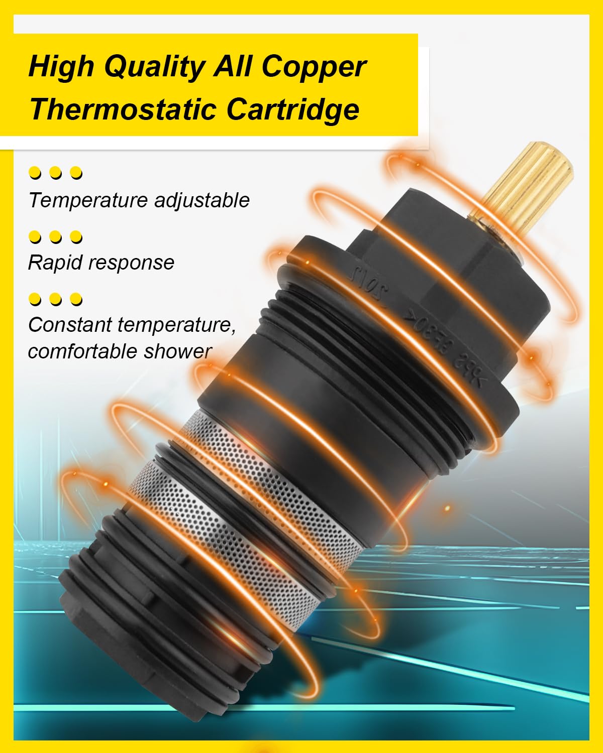 πΌπππππ
ππ
94282000 Thermostatic Cartridge Fit for Hansgrohe Ecostat Showers, Fit for two-hole and three-hole thermostatic tub fillers, 3/4 Inch with Brass Stem