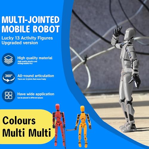 MerryXD 6 Pack Assembly Completed T13 Action Figure,Dummy Nova Titan Lucky 13 Action Figure 3D Printed Multi-Jointed Movable Toy