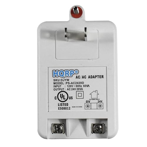 HQRP 120V to 24V AC 20VA Transformer Compatible with Nest, Ecobee, Sensi, Honeywell Thermostat, Nest Doorbell and All Versions of Ring Doorbell Power Supply Adapter Door-Bell 120v-to-24v, UL Listed
