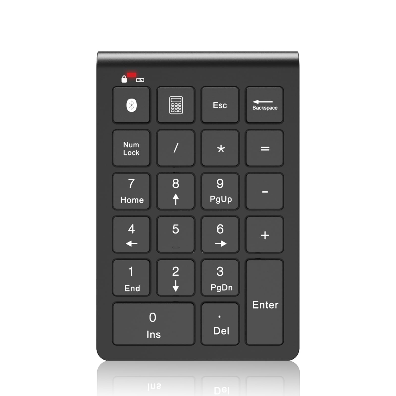 Bluetooth Number Pad Wireless & Wired 10 Key USB Keypad, Rechargeable Numpad for Laptops, Desktop, Computers Accessories Compatible with MacBook iPads ChromeBook EliteBook Notebook etc.