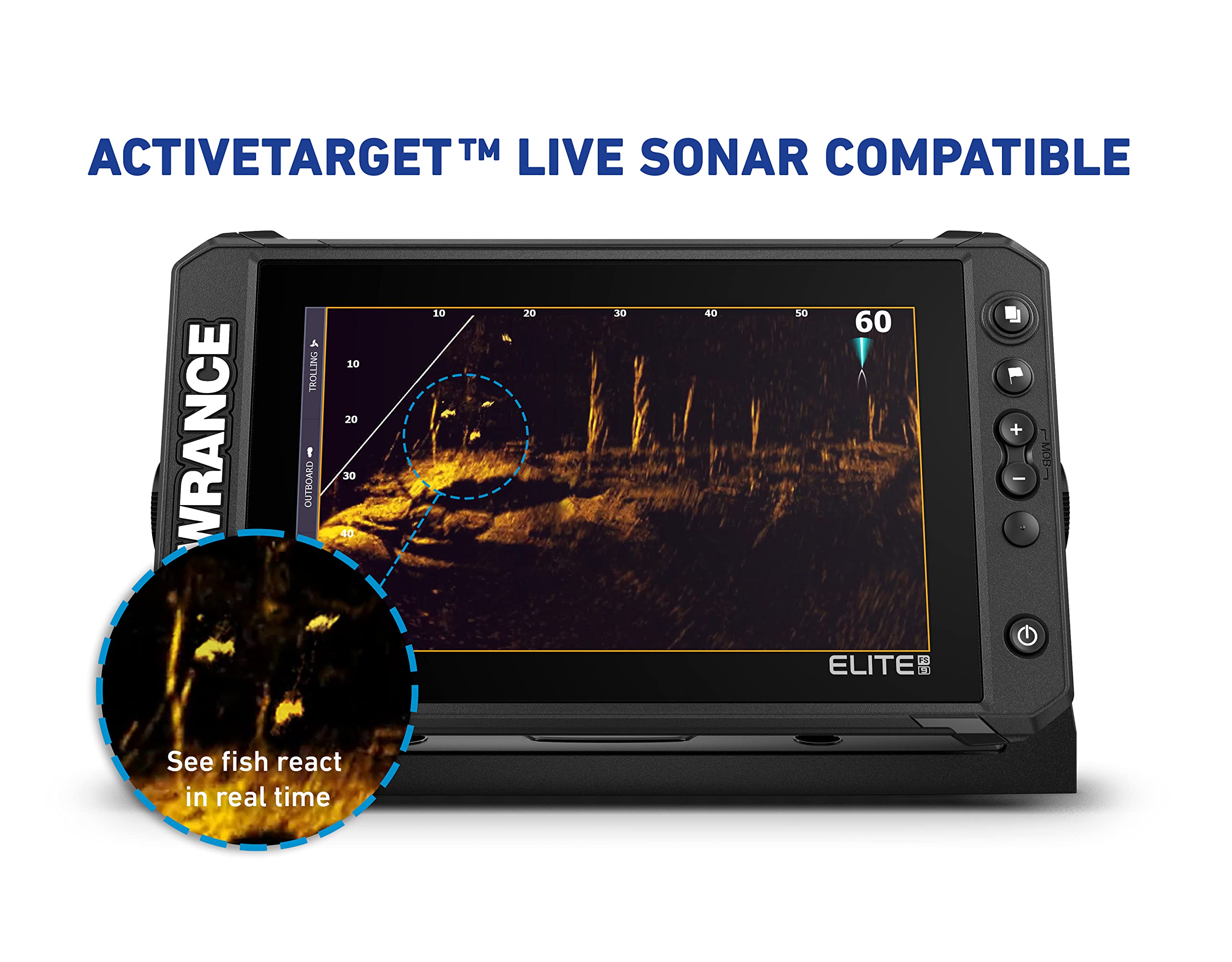Lowrance Elite FS 9 Fish Finder with Active Imaging 3-in-1 Transducer, Preloaded C-MAP Contour+ Charts (Renewed)