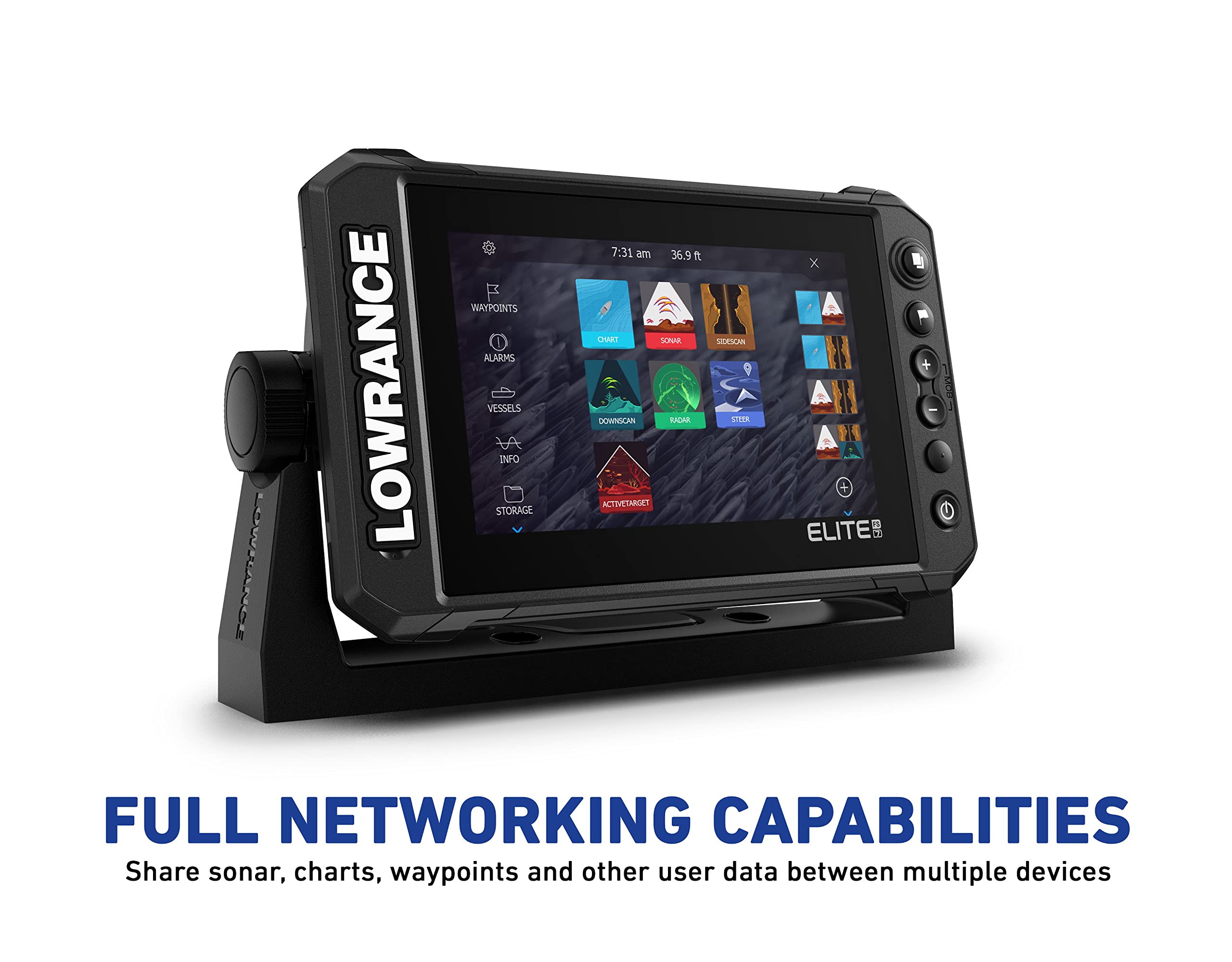 Lowrance Elite FS 9 Fish Finder with Active Imaging 3-in-1 Transducer, Preloaded C-MAP Contour+ Charts (Renewed)