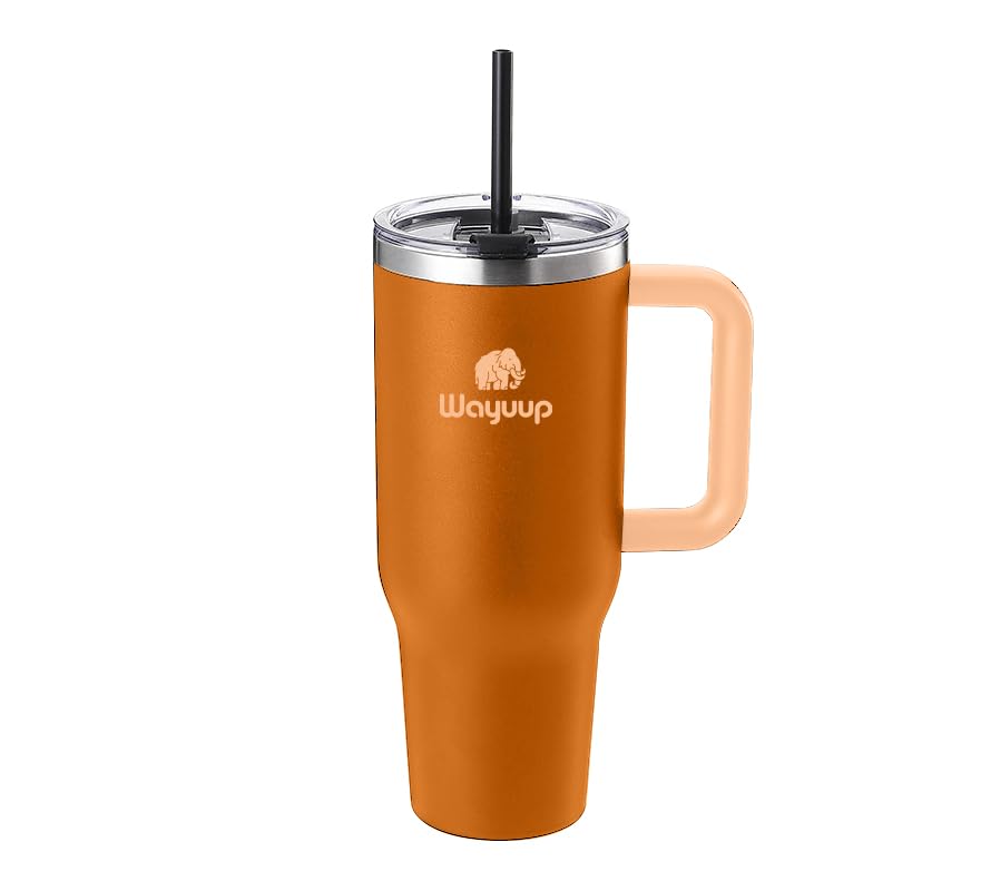Wayuup 40 oz Tumbler with Handle and Straw Lid, Stainless Steel Vacuum Insulated Double Wall Water Bottle Leak-proof, Non Slip more than 24 Hrs or Hot for 6 Hrs (Tigger), WPM40