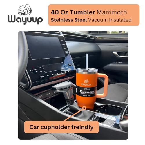Wayuup 40 oz Tumbler with Handle and Straw Lid, Stainless Steel Vacuum Insulated Double Wall Water Bottle Leak-proof, Non Slip more than 24 Hrs or Hot for 6 Hrs (Tigger), WPM40