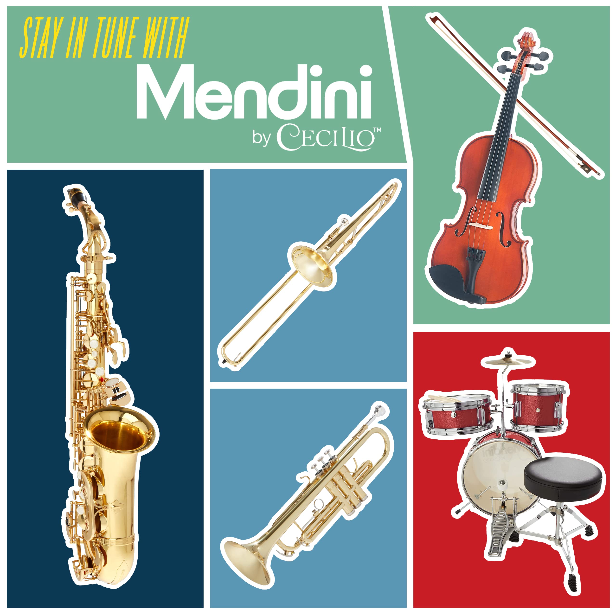Mendini By Cecilio Violin For Kids & Adults - 4/4 MV Metallic Black Violins, Student or Beginners Kit w/Case, Bow, Extra Strings, Tuner, Lesson Book - Stringed Musical Instruments (Renewed)
