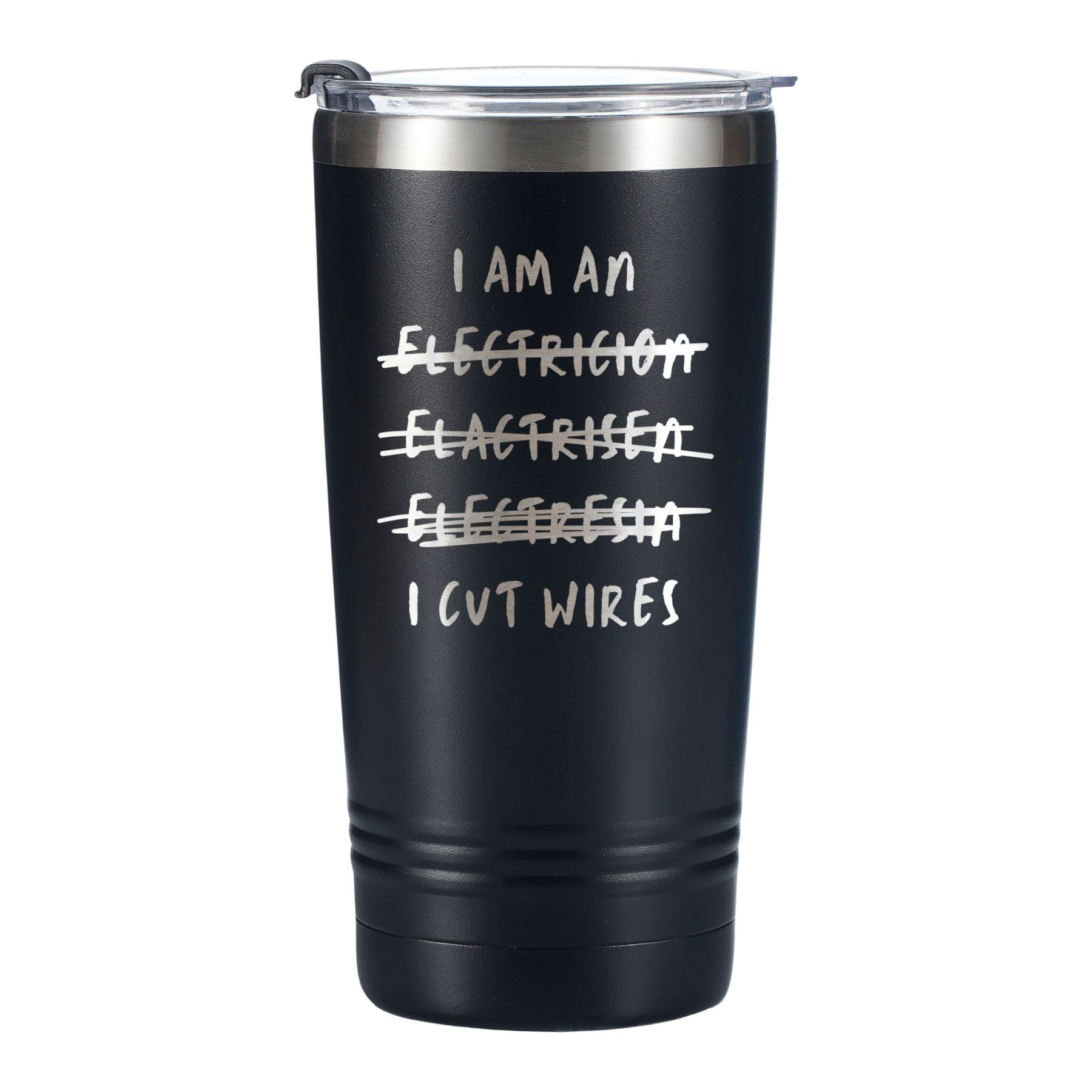Onebttl Electrician Gifts Tumbler Travel Coffee Mug, for Dad, Husband, Father's Day, Birthday, Stainless Steel Insulated 20oz/590ml - I Cut Wires