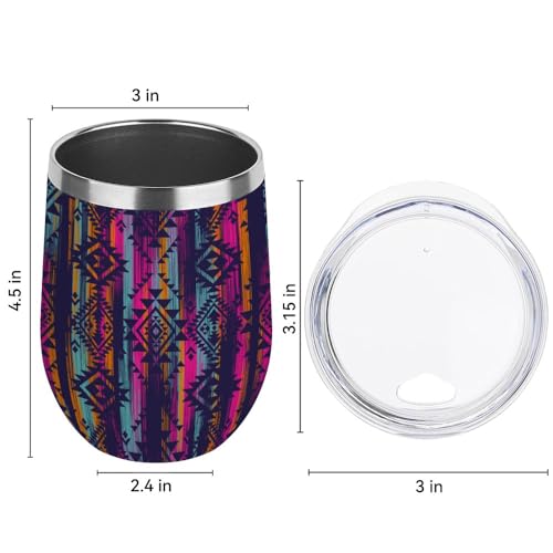 silichee 20 Oz Stainless Steel Coffee Travel Mug with Lid Multicolor Tribal Pattern Insulated Tumblers Vacuum Coffee Mugs for Hot and Cold Coffee,Drinks