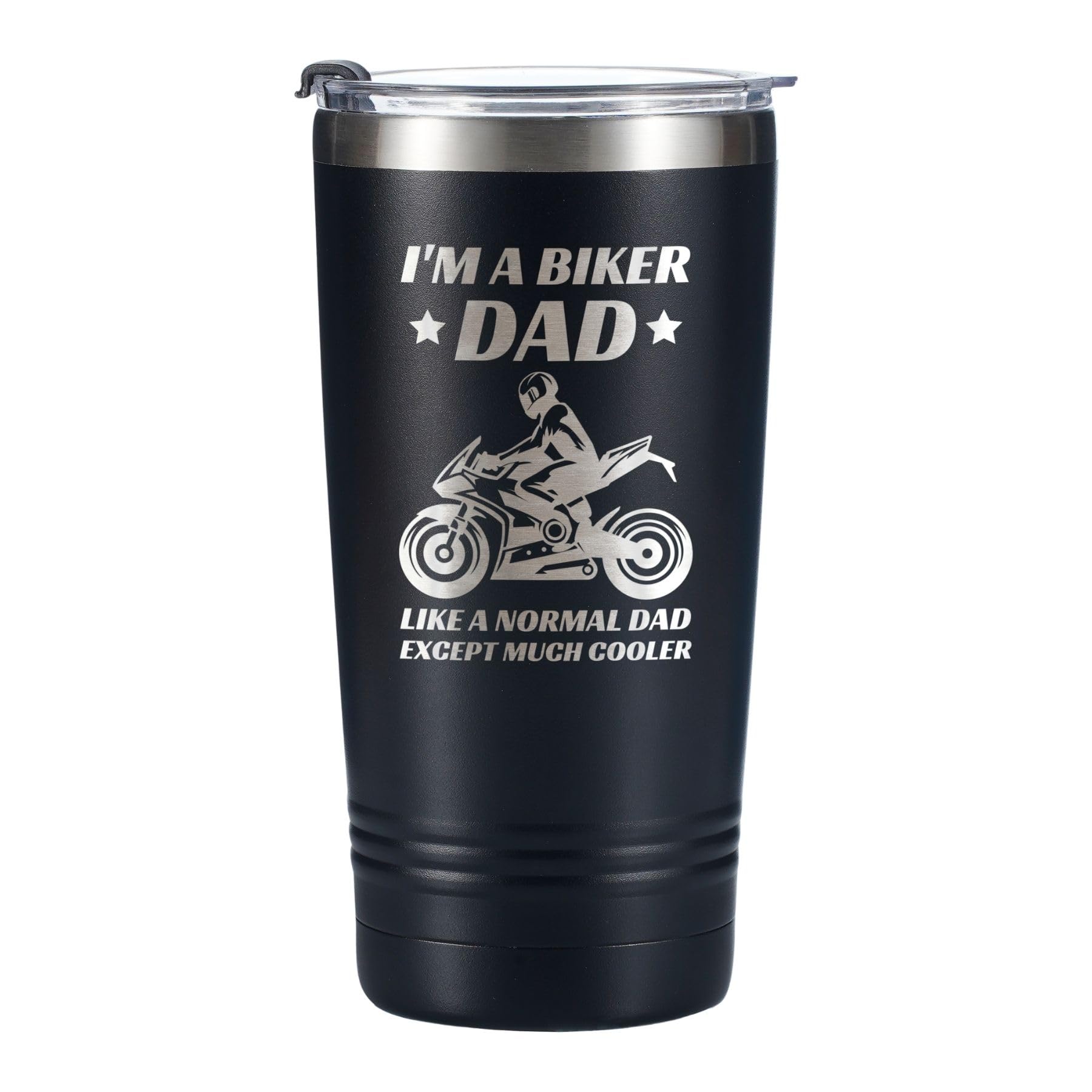 Onebttl Biker Dad Motorcycle Gifts for Men, Tumbler Travel Coffee Mug, Grandpa, Rider, Stainless Steel 20oz/590ml - Much Cooler