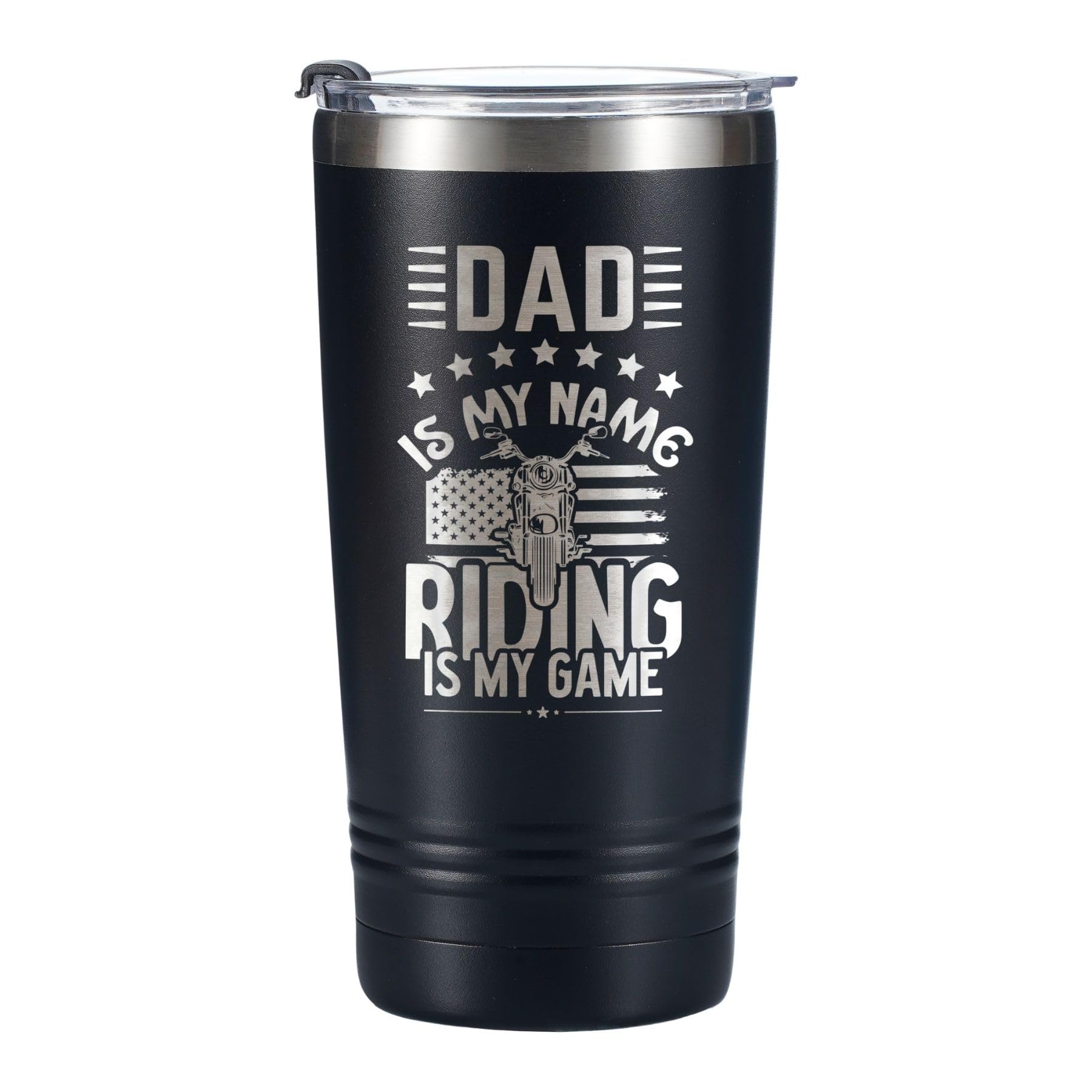 Onebttl Biker Dad Motorcycle Gifts for Men, Tumbler Travel Coffee Mug, Grandpa, Rider, Stainless Steel 20oz/590ml - Riding is My Game