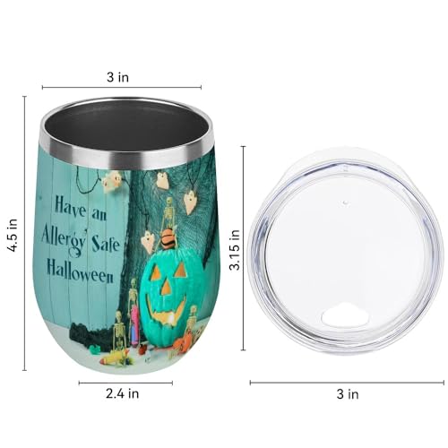 silichee 20 Oz Stainless Steel Wine Tumbler with Lid Pumpkin Jack Lantern Message O Insulated Tumblers Vacuum Coffee Mugs for Hot and Cold Drinks,Coffee,Wine