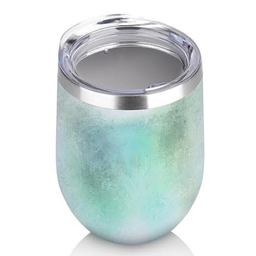 silichee 20 Oz Stainless Steel Wine Tumbler with Lid White Blue Background Abstract Watercolor Insulated Tumblers Vacuum Coffee Mugs for Hot and Cold Drinks,Coffee,Wine