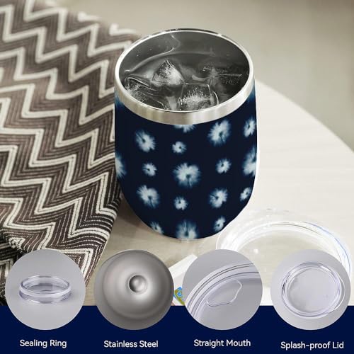 silichee 20 Oz Stainless Steel Tumbler with Lid Tie Dye Shibori Print Insulated Tumblers Vacuum Coffee Mugs for Hot and Cold Drinks,Coffee,Wine