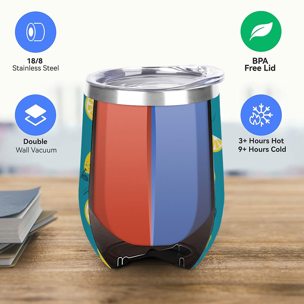 silichee 20 Oz Stainless Steel Tumbler with Lid Day Inspirational Card Doodles Lemons Insulated Tumblers Vacuum Coffee Mugs for Hot and Cold Drinks,Coffee,Wine