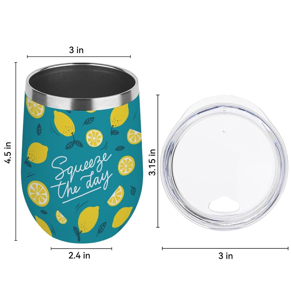 silichee 20 Oz Stainless Steel Tumbler with Lid Day Inspirational Card Doodles Lemons Insulated Tumblers Vacuum Coffee Mugs for Hot and Cold Drinks,Coffee,Wine