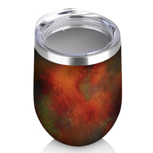 silichee 20 Oz Stainless Steel Wine Tumbler with Lid Copper Patina Reddish Metal Background Insulated Tumblers Vacuum Coffee Mugs for Hot and Cold Drinks,Coffee,Wine