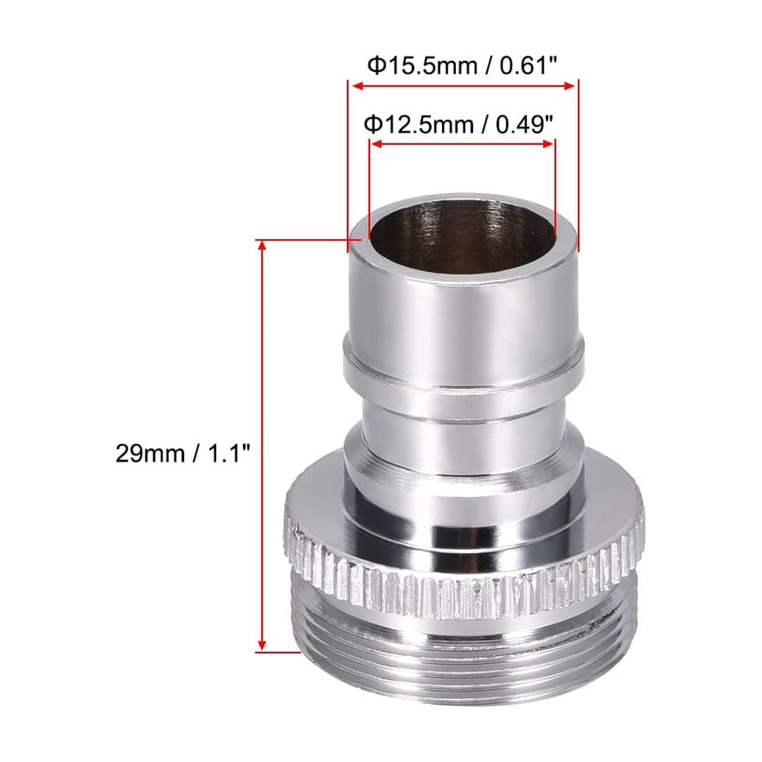 Silver Faucet Adapter,Faucet Adapter for Portable Washer,Dishwasher Snap Adapter Connection,5/16-27 Male or 55/64-27 Female,Brass Chrome,Faucet Parts,Faucet Aerators