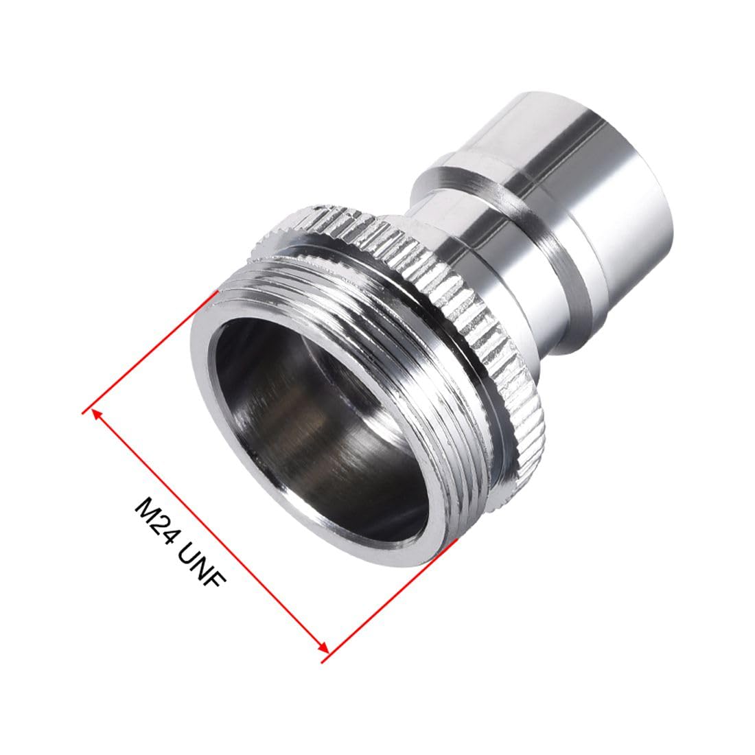 Silver Faucet Adapter,Faucet Adapter for Portable Washer,Dishwasher Snap Adapter Connection,5/16-27 Male or 55/64-27 Female,Brass Chrome,Faucet Parts,Faucet Aerators
