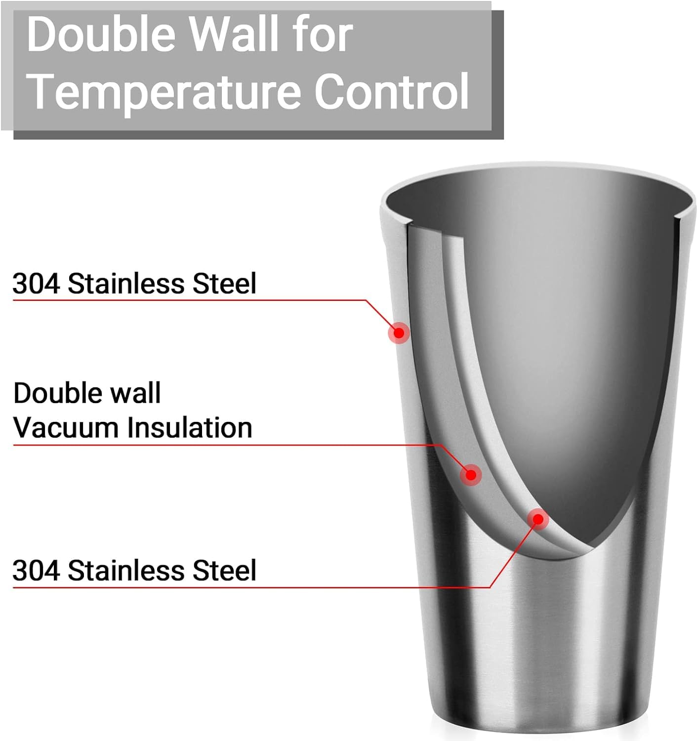 KXCFCYS Stainless Steel Cups 16oz, 4 Pack Stainless Steel Tumbler Stackable Double Wall Vacuum Insulated Metal Drinking Glasses