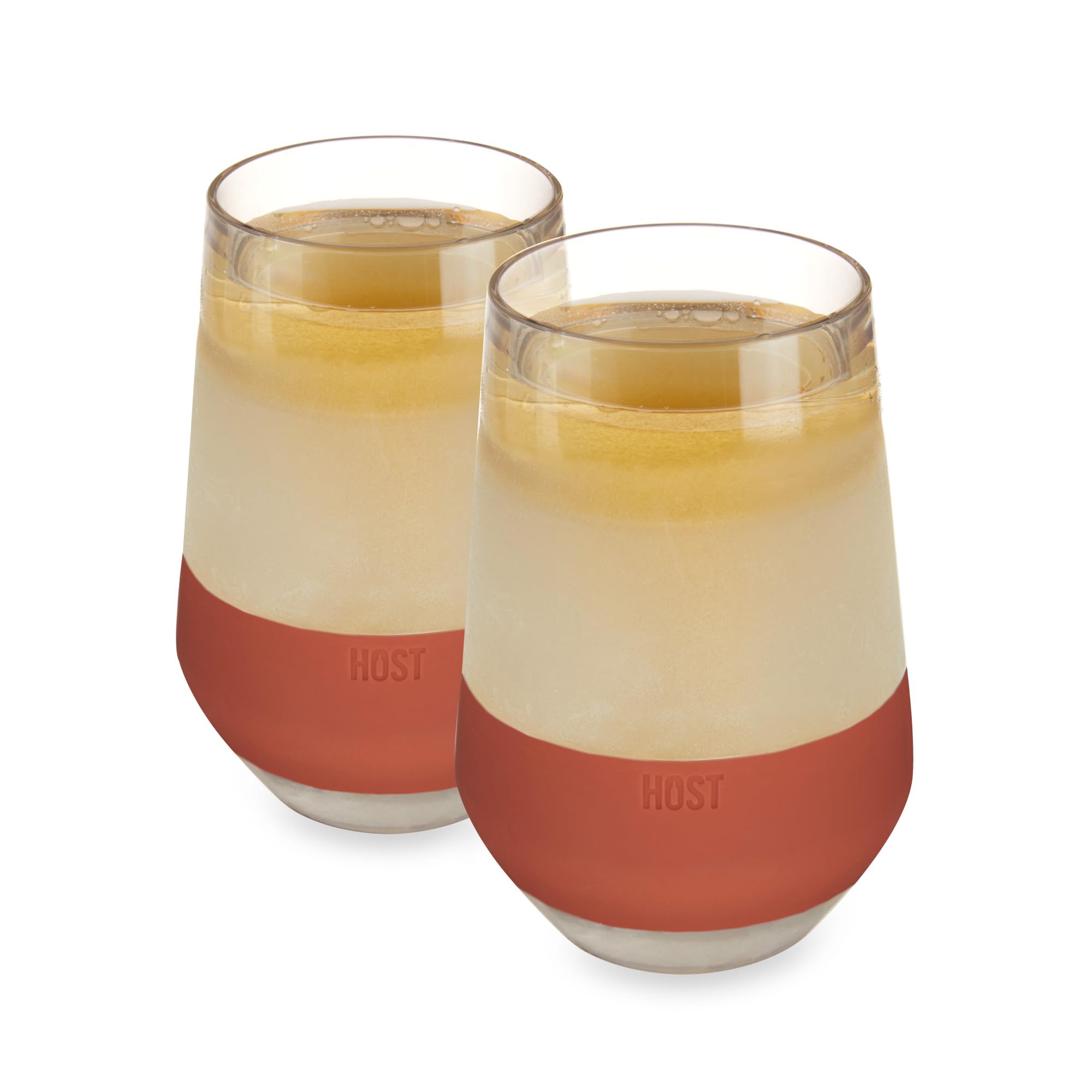 Host Freeze XL Cooling Cup in Double Walled Insulated Freezable Drink Chilling Tumbler with Freezing Gel, 12 Ounces, Terra Cotta Set of 2