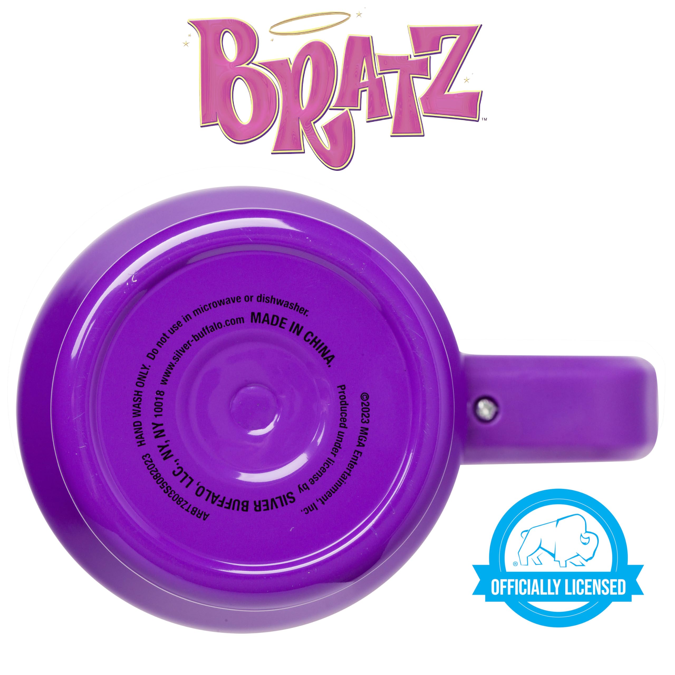 Silver Buffalo Bratz Featuring Cloe, Yasmin, Jade, and Sasha Stainless Steel Tumbler with Handle and Straw, Fits in Standard Cup Holder, 40 Ounces