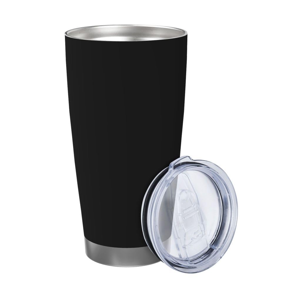 Personalized 20 oz Tumbler, Add Your Name Photo to Create Own Tumbler, Custom Mug Cups with Lid and Straw 20oz Convenient to Bring Along on Travels, Black-No Design