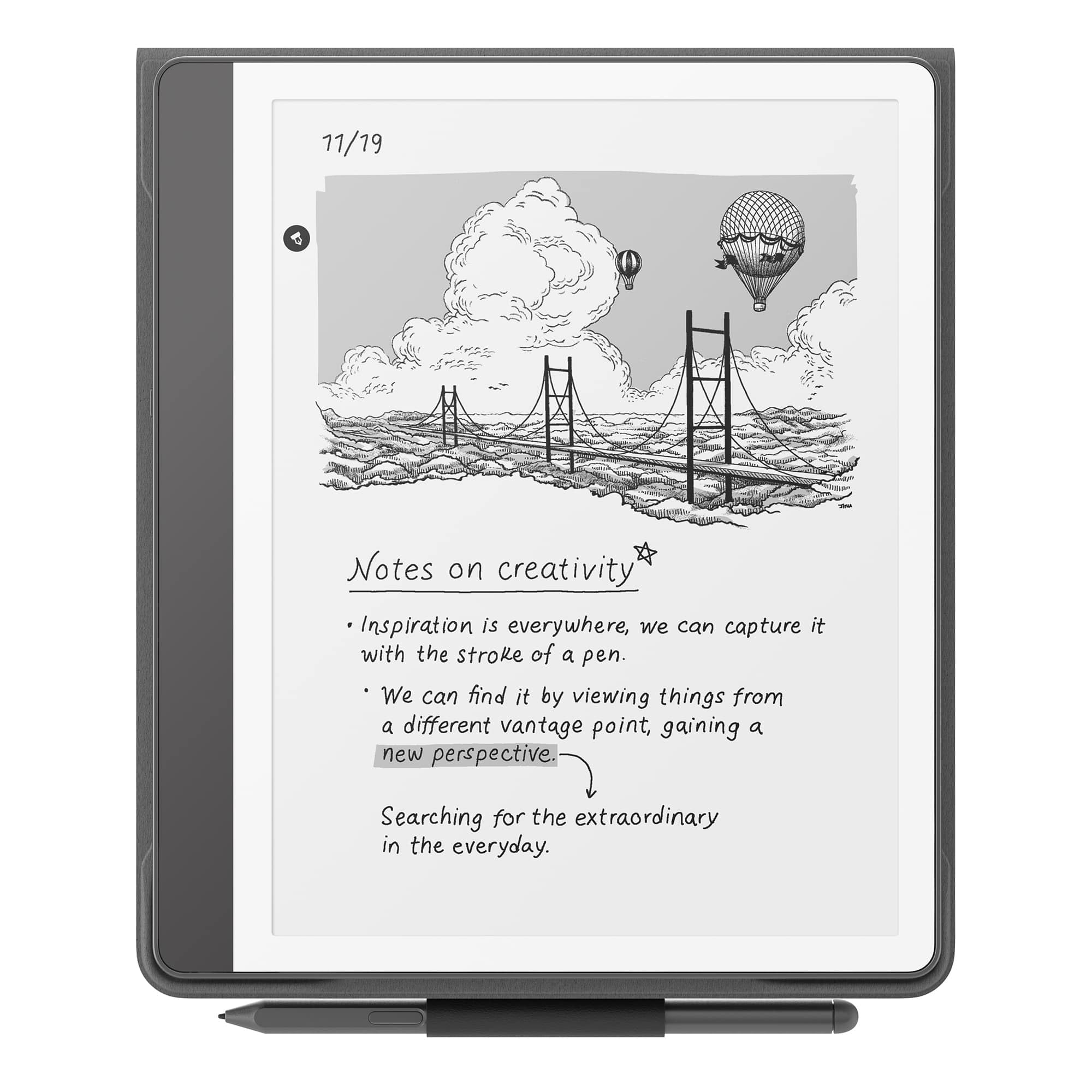 New Amazon Kindle Scribe Premium Pen, Sleek Stylus Design with Improved Eraser - Tungsten