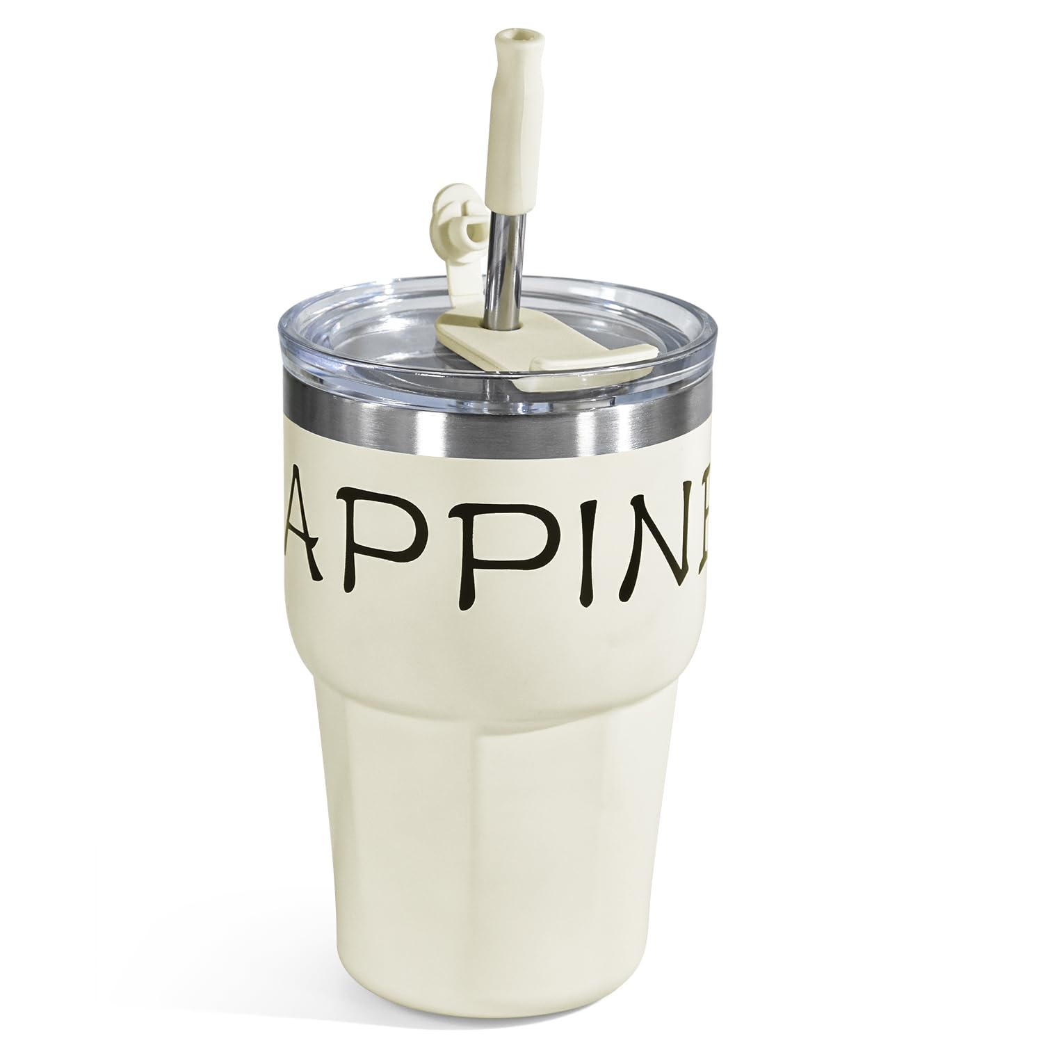 21 oz Travel Coffee Mug, Insulated Tumbler with Lid and Straw, Double Wall Vacuum Insulated Tumbler, Reusable Coffee Cup Gifts for Women, Tea and Drinks, White