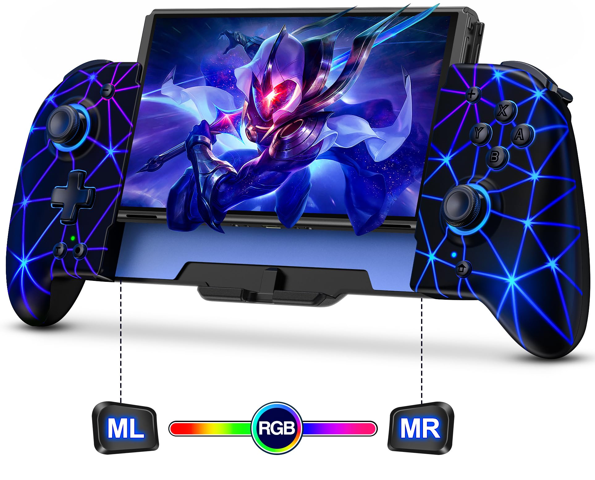 Spican Switch Controllers for Nintendo Switch/Switch OLED Controller, Switch Wireless Pro Controller One-Piece Joypad, Full-Size Ergonomic Handheld Mode Controller Gamepads Standard Controllers