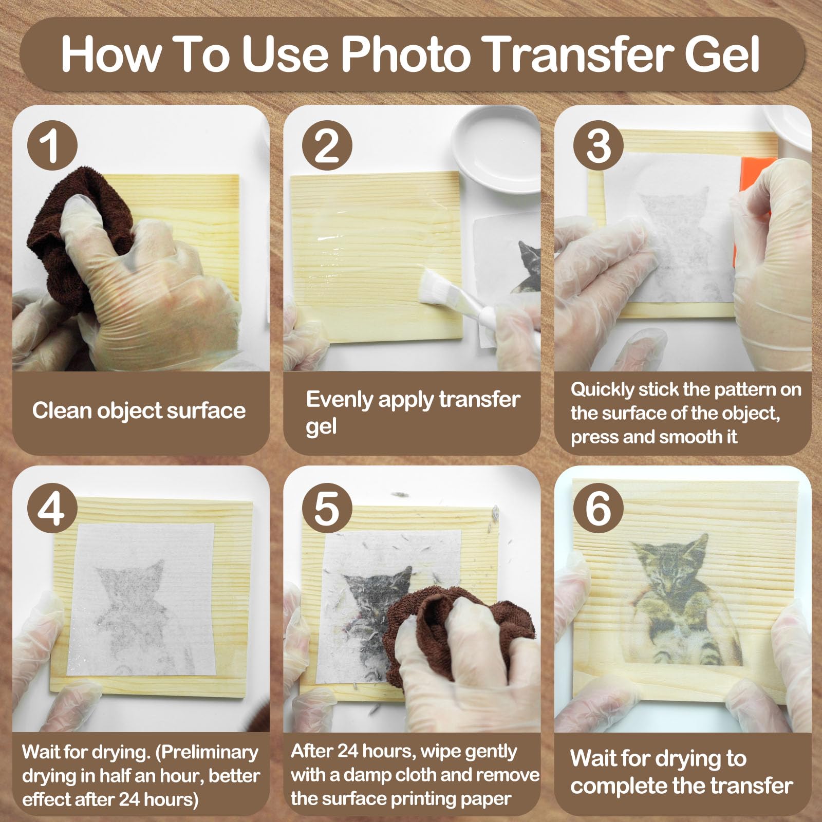1DFAUL Photo Transfer Medium, 100g Gel Medium for Photo Transfer to Wood & Other Hard Surfaces, DIY Crafts, Home Decorations, Personalized Gifts (3.52 OZ)