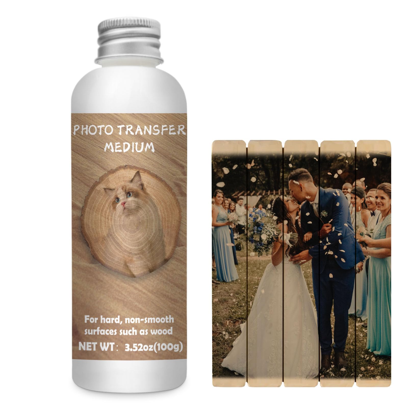 1DFAUL Photo Transfer Medium, 100g Gel Medium for Photo Transfer to Wood & Other Hard Surfaces, DIY Crafts, Home Decorations, Personalized Gifts (3.52 OZ)