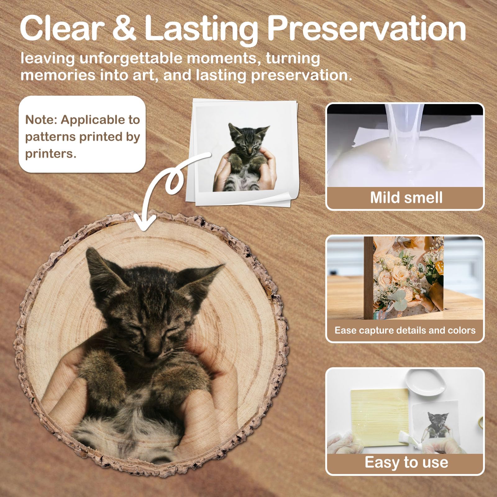 1DFAUL 500g Gel Medium for Photo Transfer, Photo Transfer Medium Gel to Wood & Other Hard Surfaces, DIY Crafts, Home Decorations, Personalized Gifts (17.63 OZ)