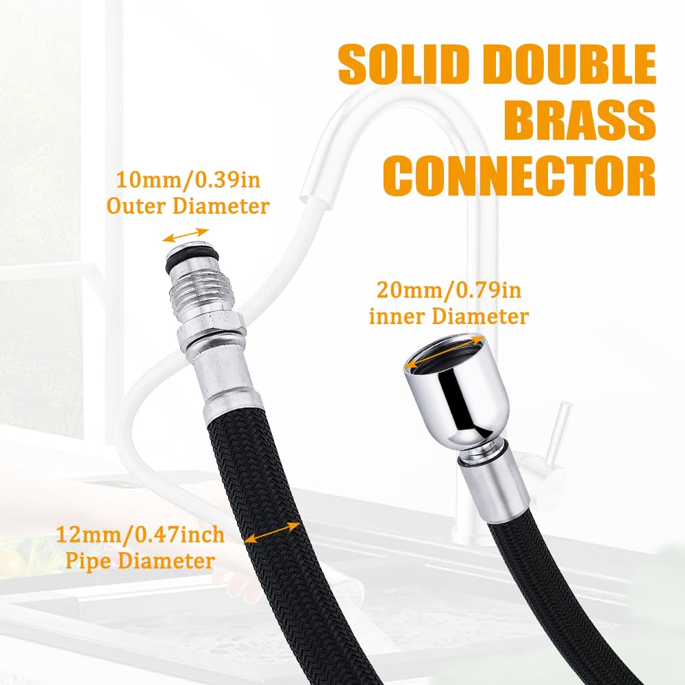 K-1219935-BC Hose Kit for Kohler Pull-Down Kitchen Faucet, Pull-Out Hose with 13.5oz Weight Ball, Classic Pull-Out Hose for Kohler K-1219935-BC/K-1304674-BC Hose Replacement Parts