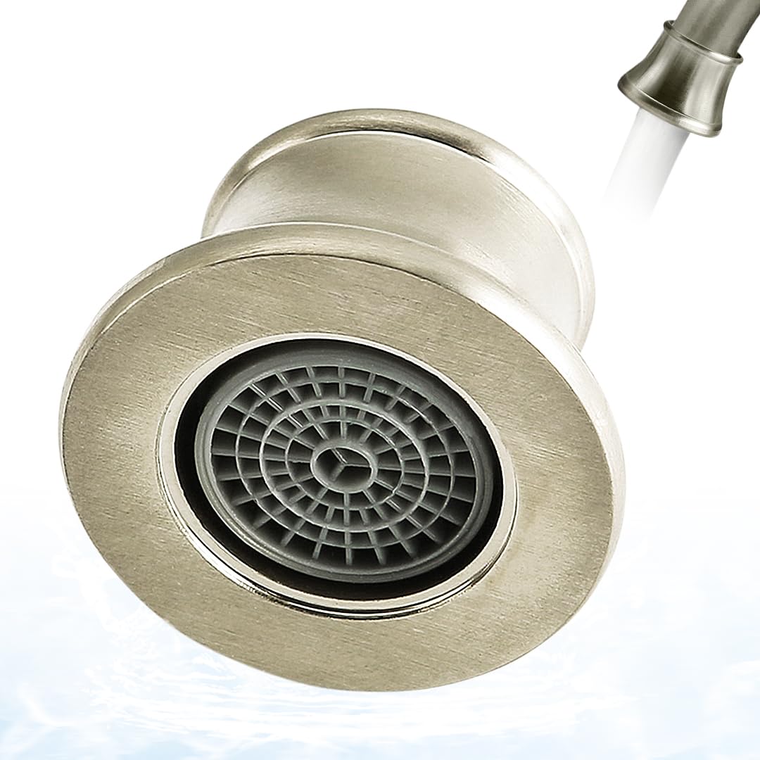 Faucet Aerator for Shower Bathroom Kitchen Faucet Parts Compatible with Moen 116618BN, High Flow Sink Aerator Replacement, 2.2 Gallon Per Minute, Finish Brushed Nickel