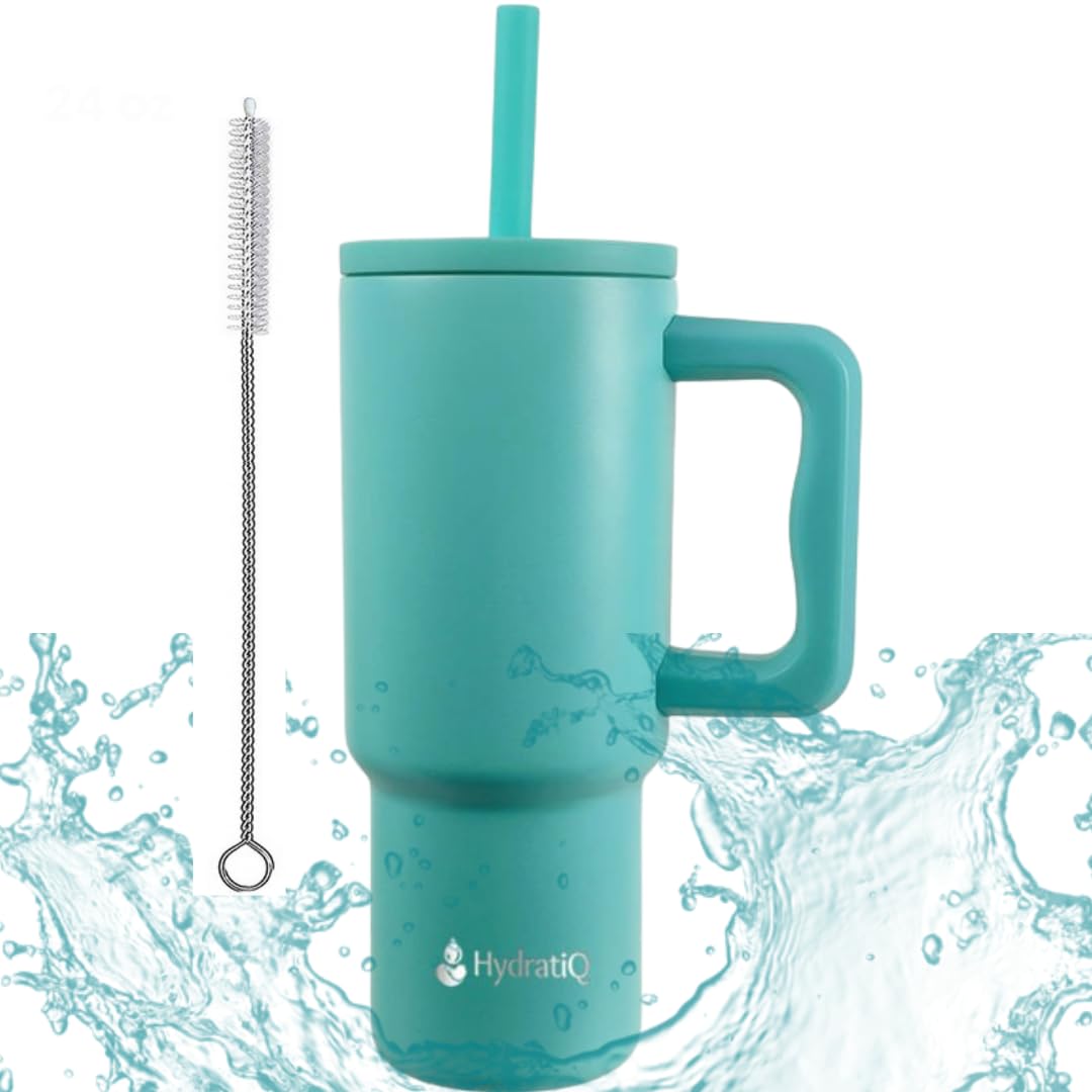 24 oz Insulated Tumbler Kids with Handle, Spill Proof Kids Water Bottle, Leak Proof Cup with straw Lid, Women, Teen, Toddler, Adults, Children Tumbler