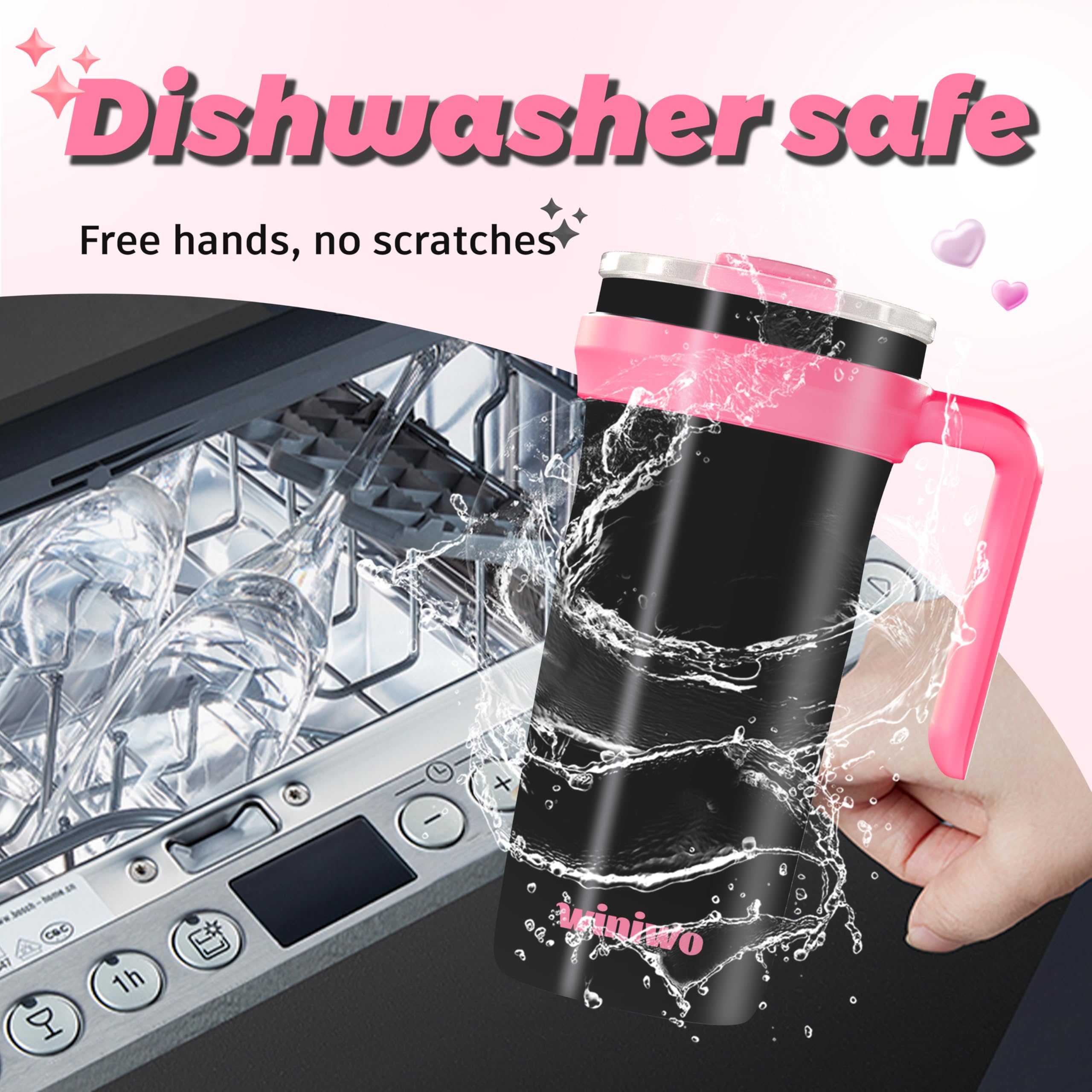 winiwo 20 oz Tumbler with Handle, Easy to Hold, Travel Coffee Mug with Screw Lid, Spill-proof, Insulated Cups, Built-in Up Down Flip, Fit Most Car Cup Holders, Commute, School, Home, Office