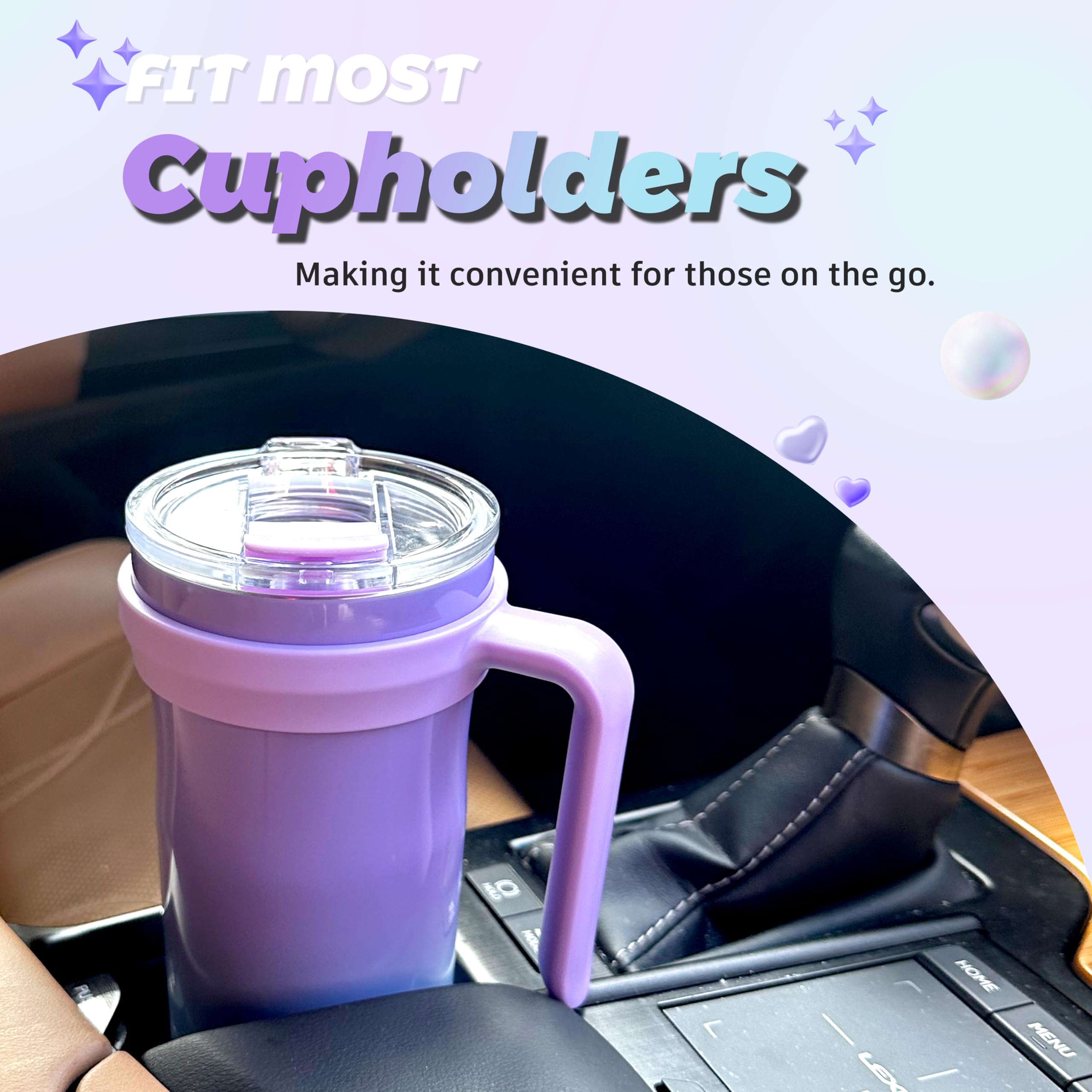 winiwo 20 oz Tumbler with Handle, Easy to Hold, Travel Coffee Mug with Screw Lid, Spill-proof, Insulated Cups, Built-in Up Down Flip, Fit Most Car Cup Holders, Commute, School, Home, Office