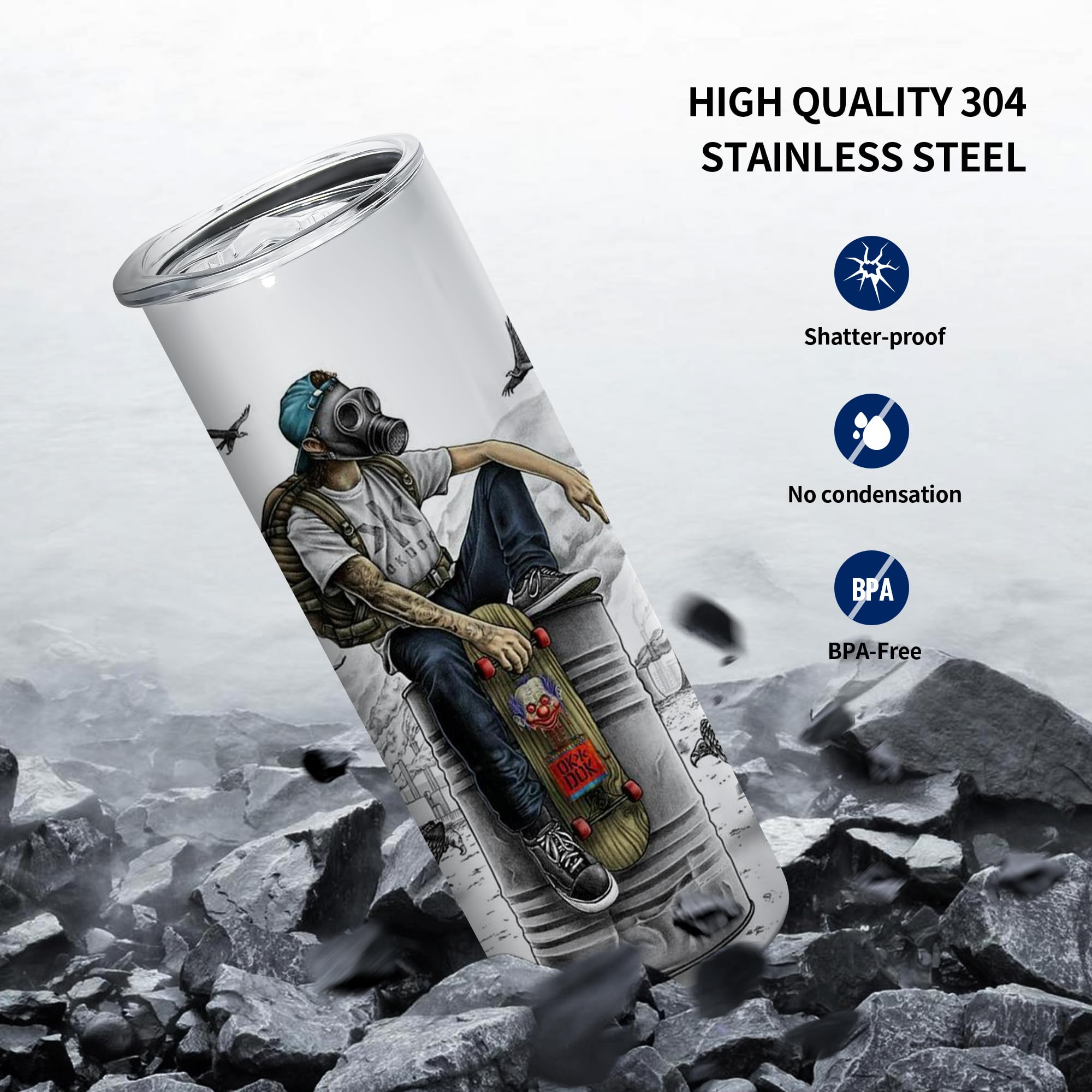Icesip 50 Pack 20 OZ Sublimation Tumblers Blanks, Bulk 20oz Tumbler Blank for Sublimation Cups with Lids and Straws, Stainless Steel Double Wall Insulated Straight Mugs with Box