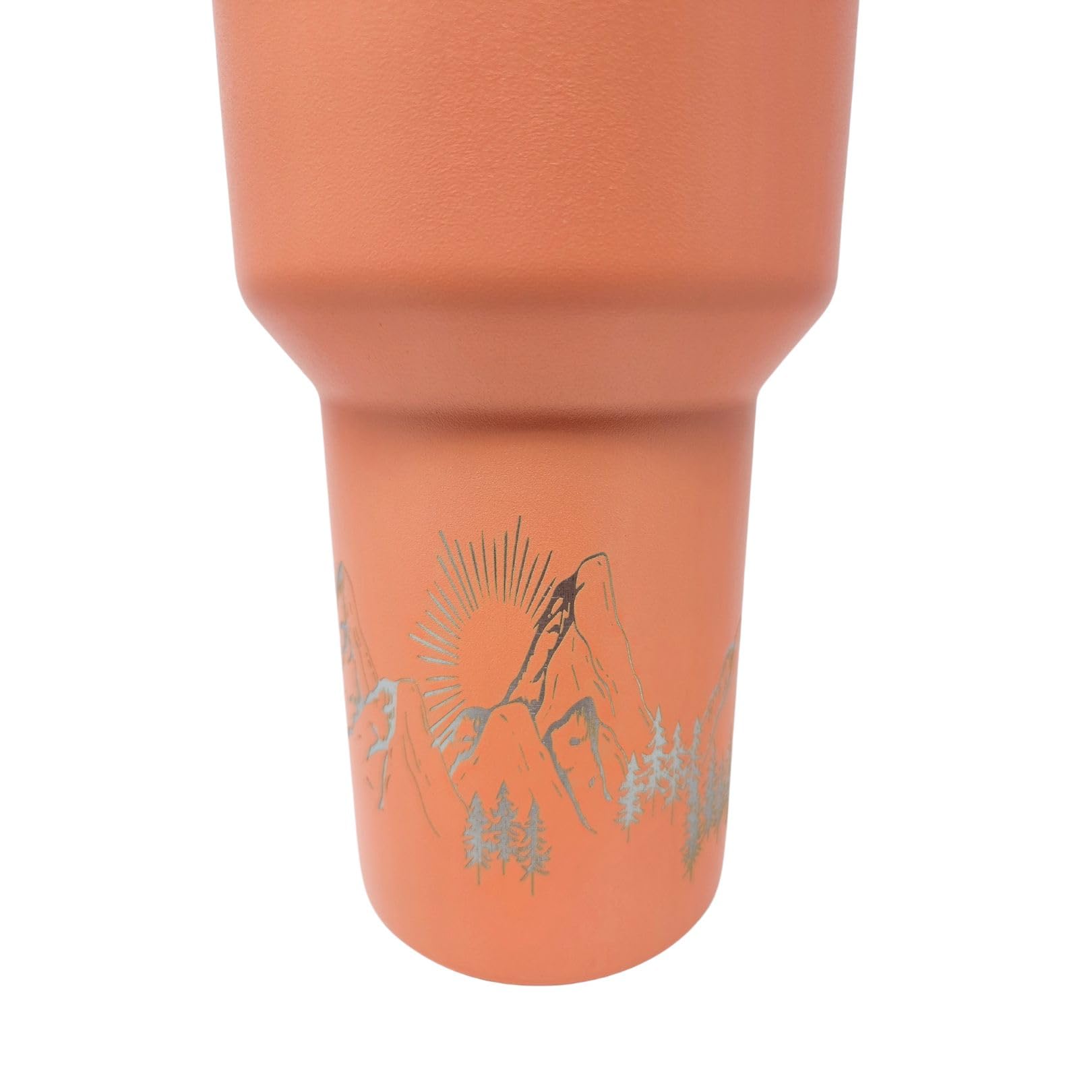 FTB Creative 40oz Custom Designed Wander Tumbler, Double Wall Stainless Steel, with Lid and Straw (Melon, Moutain Top)