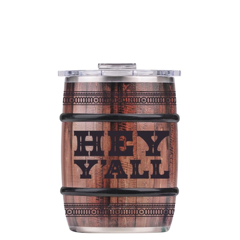 ORCA Double Barrel 24oz | Temperature Insulated, Stainless Steel Tumbler with a Classy Wood Grain Print, for Whiskey, Beer, Coffee or Whatever You're Having — Hey Y'all