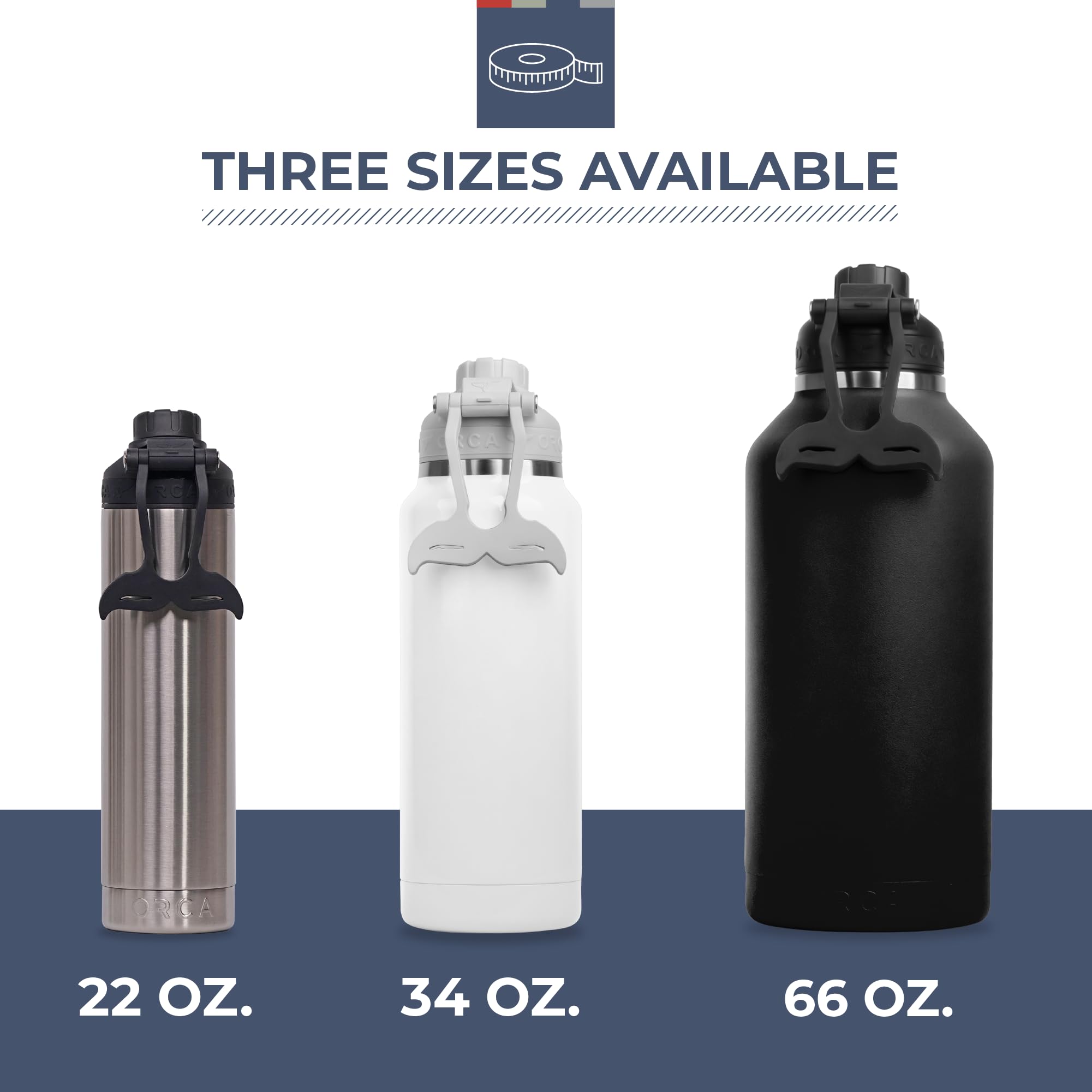 ORCA Hydra 22oz | Insulated, Stainless Steel Water Bottle with Powder Coat Finish & Silicone Grip Whale Tale Handle, Dishwasher Safe Sports Bottle — Olive Topo