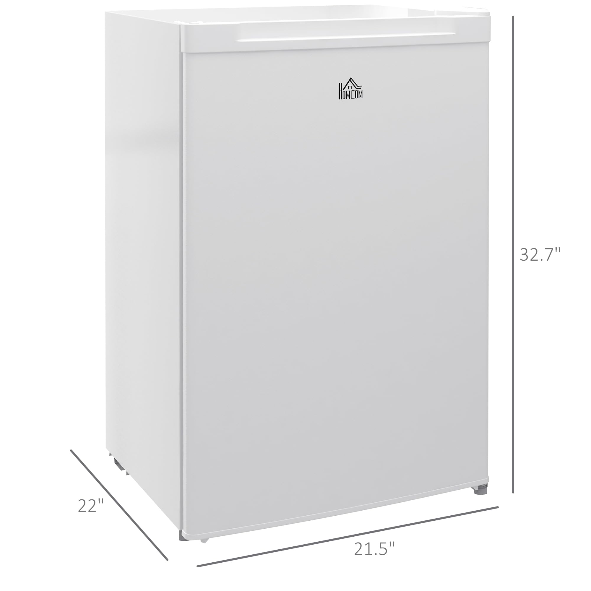HOMCOM Mini Freezer Countertop, 3 Cu.Ft Compact Upright Freezer with Removable Shelves, Reversible Door for Home, Dorm, Apartment and Office, White