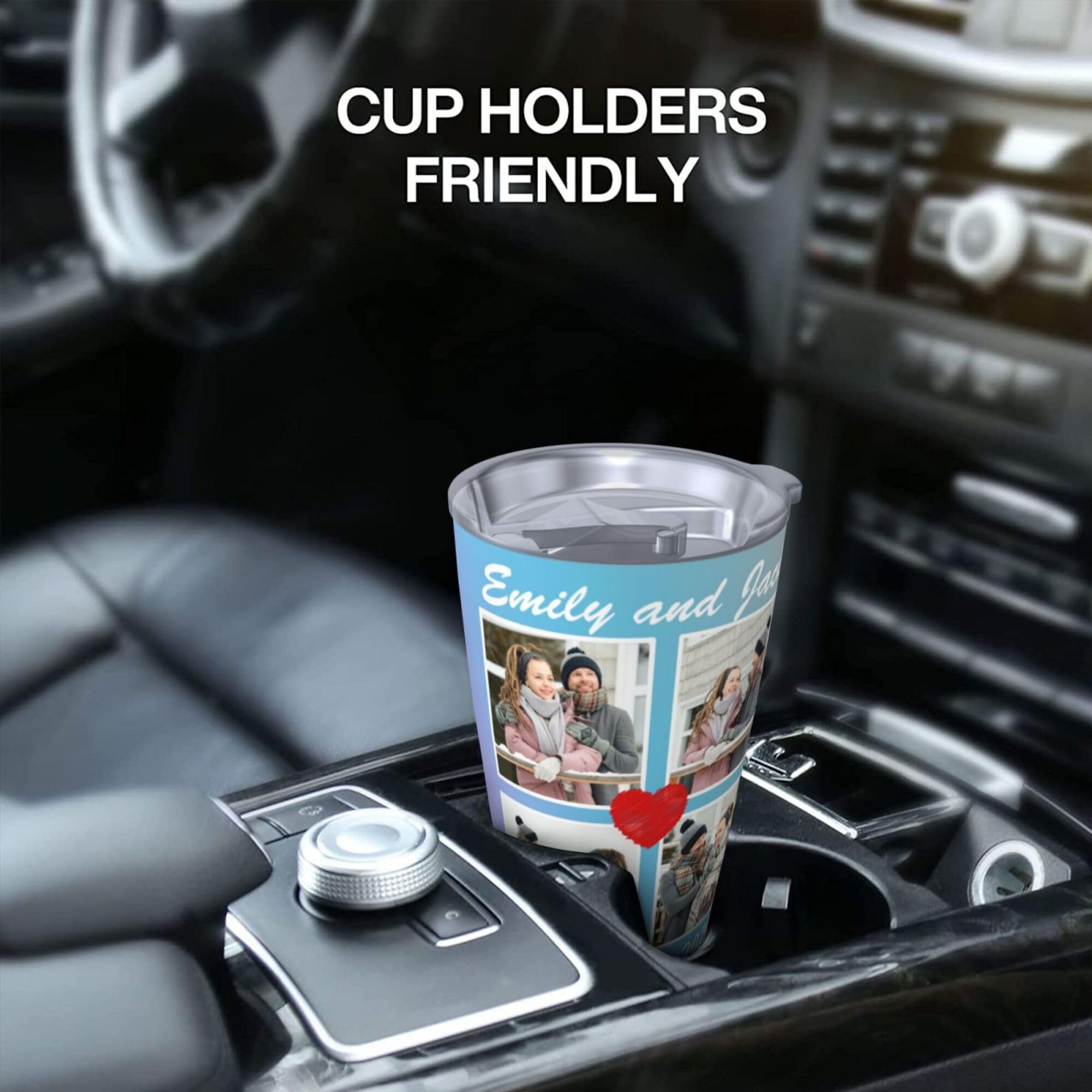 Generic 20oz Personalized Tumbler with Photo Names, Custom Insulated Tumbler Personalized Coffee Mug Custom Cups, Personalized Gifts for Women Men,Style 2