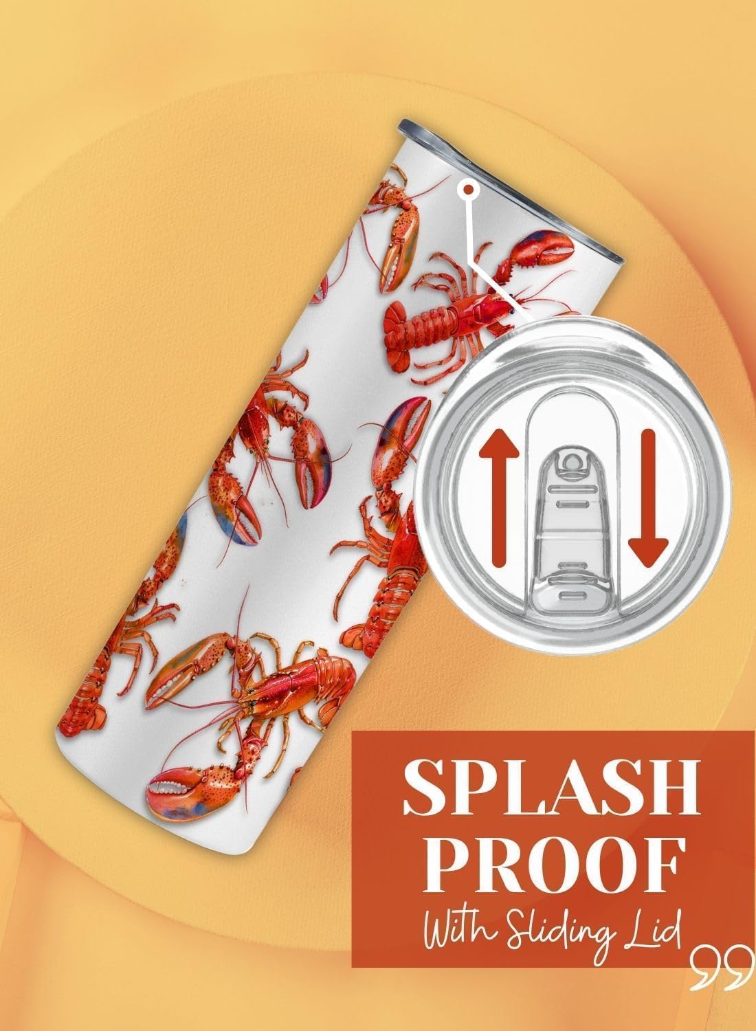 Onebttl Lobster Goods - Lobster Mug & Lovers Present, 20oz Stainless Steel Tumbler, Insulated Gift with Lid