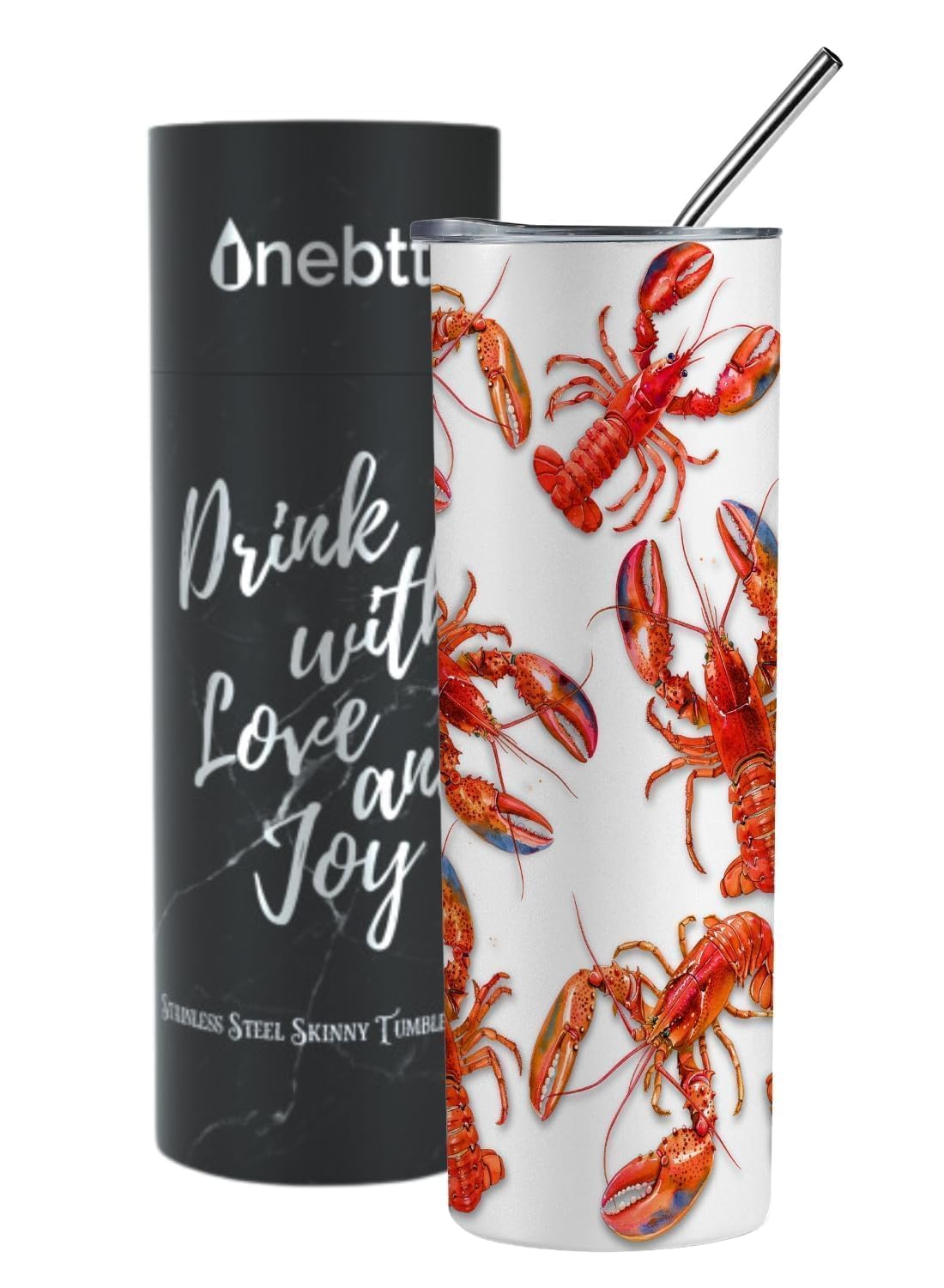 Onebttl Lobster Goods - Lobster Mug & Lovers Present, 20oz Stainless Steel Tumbler, Insulated Gift with Lid